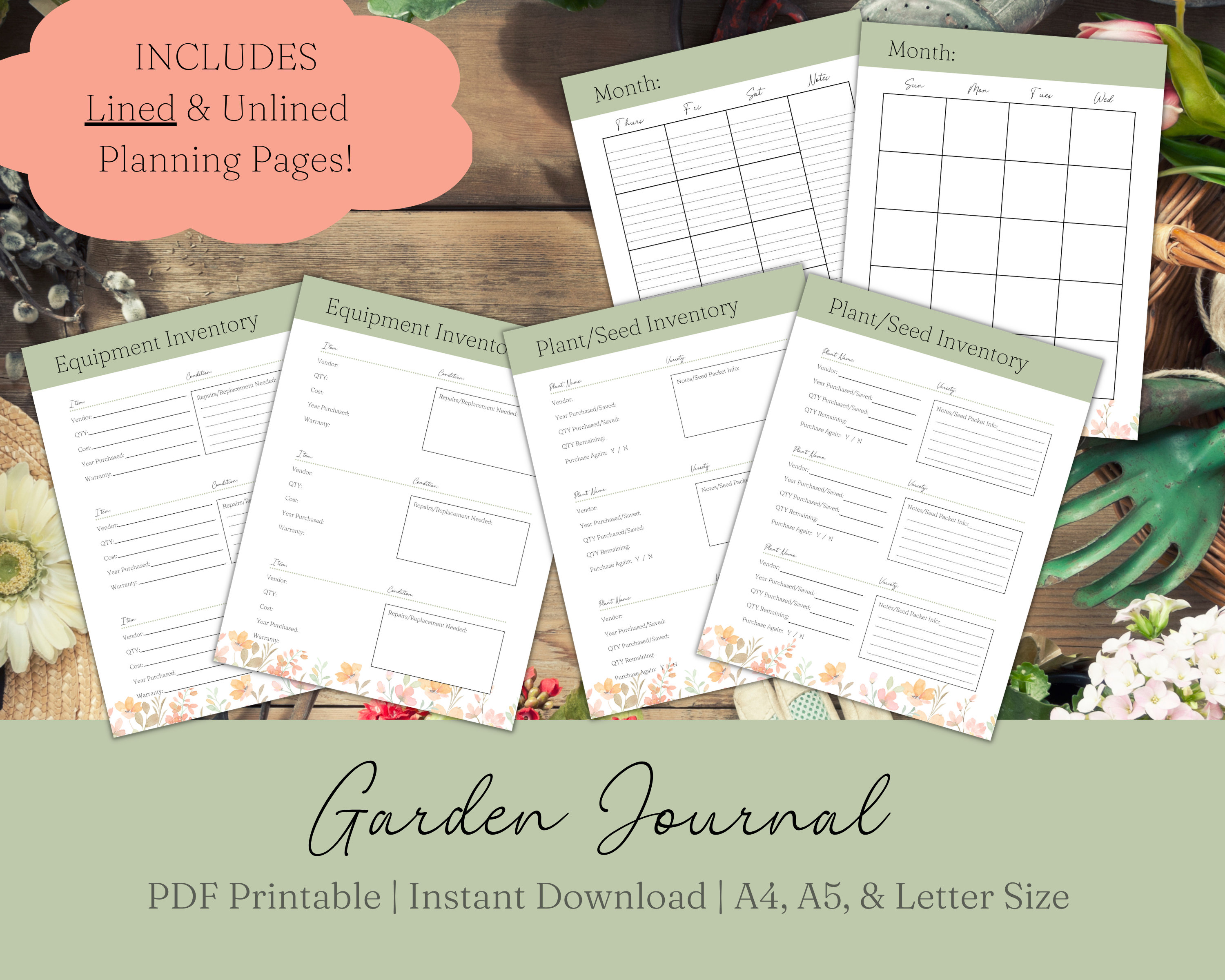 Printable Garden Planner, Garden Journal Download, Seed Starting ...