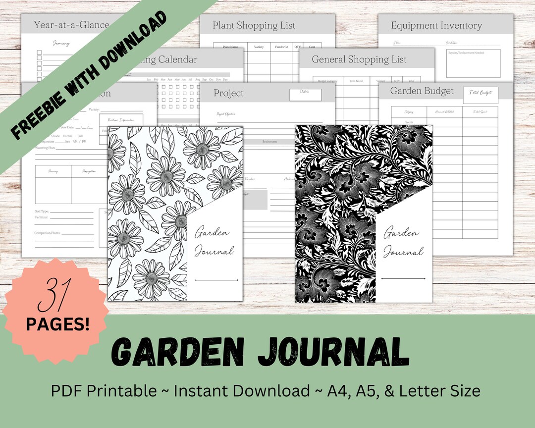 Printable Garden Planner for Vegetable or Flower Garden Printable ...