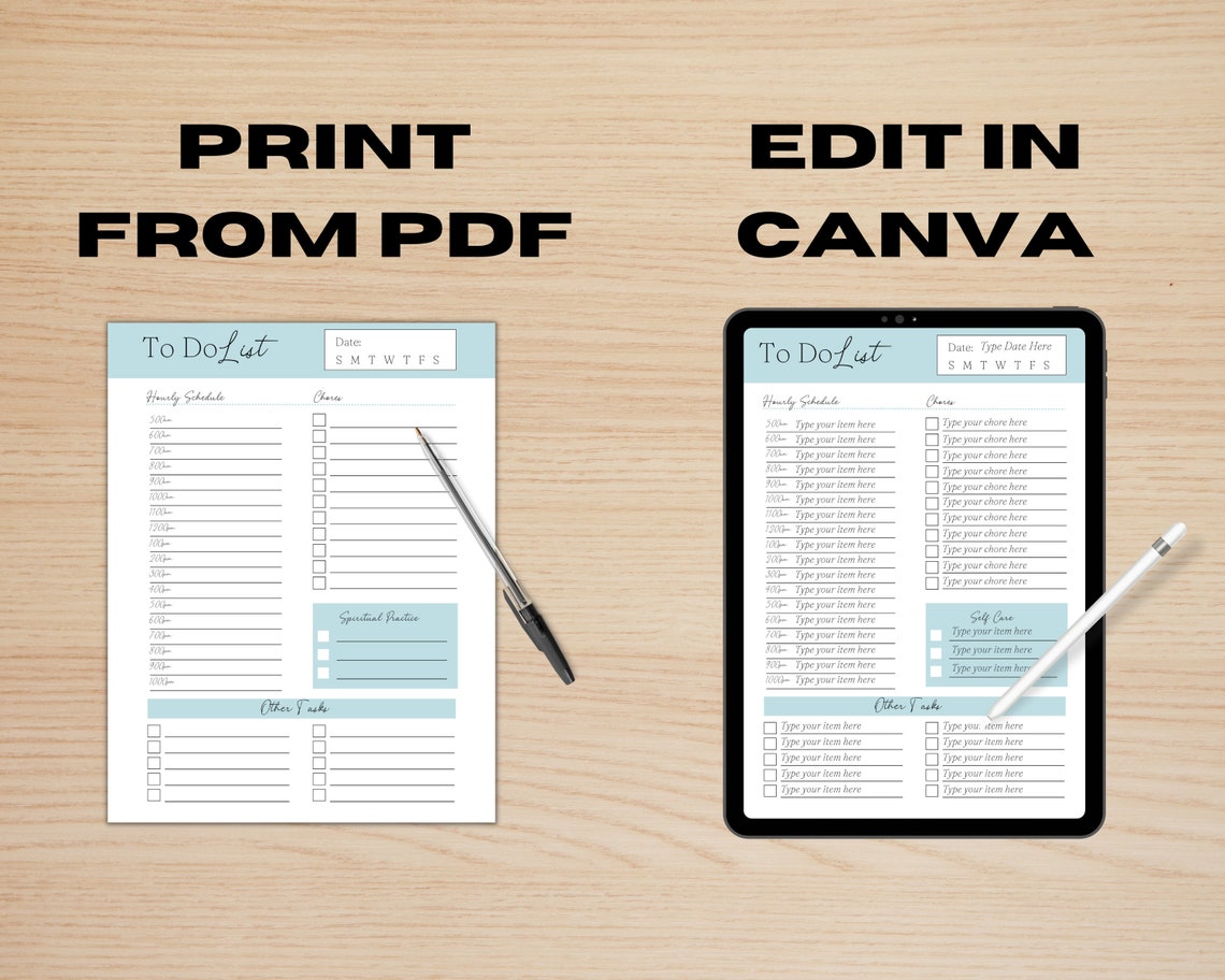 Editable and Printable to Do List and Daily Planner Bundle, Daily ...