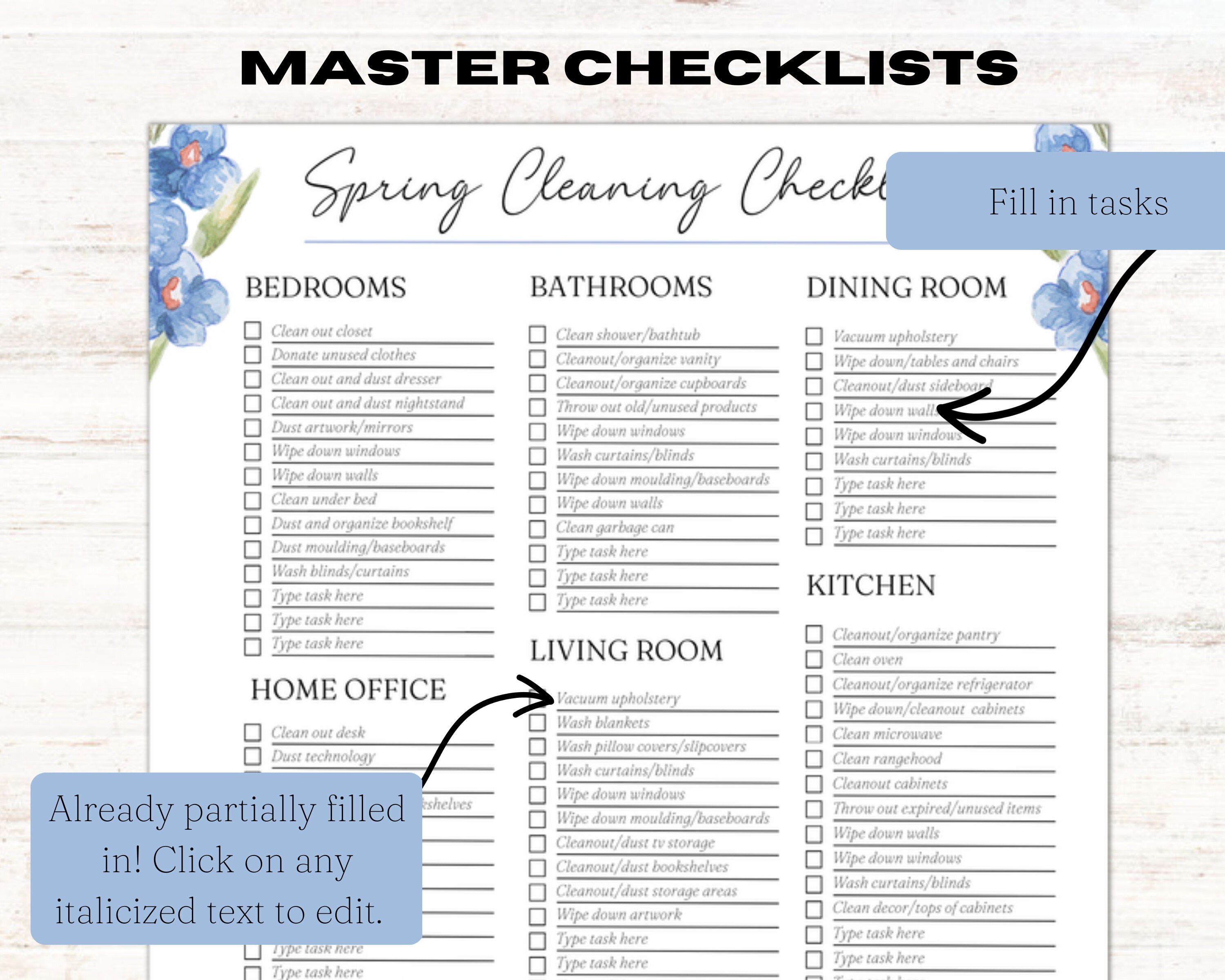Spring Cleaning Checklist Spring Cleaning Bundle With Checklist and ...