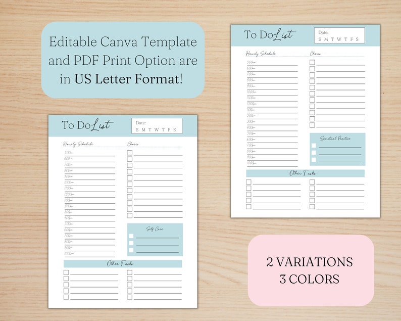 Editable and Printable to Do List and Daily Planner Bundle, Daily ...