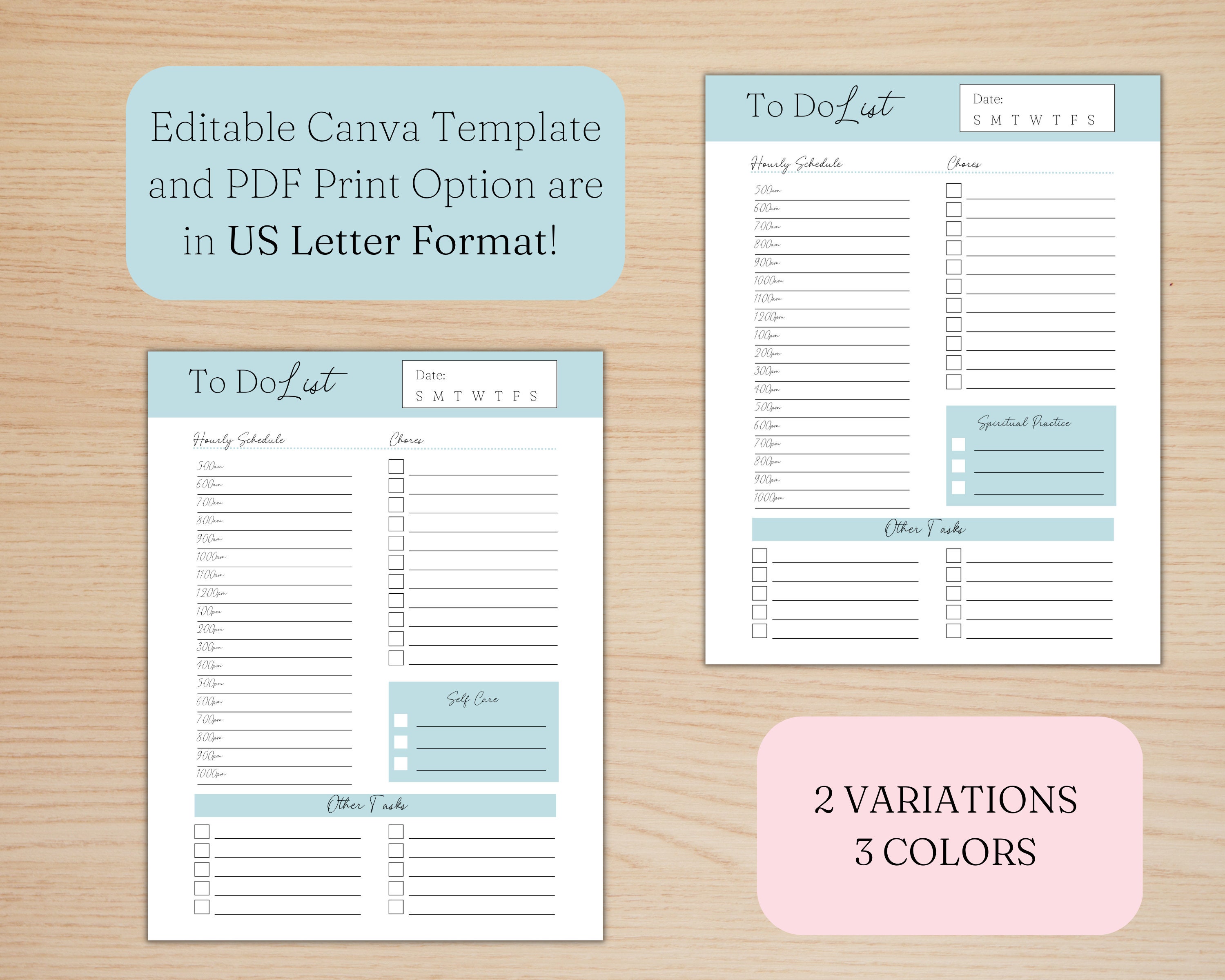 Editable and Printable to Do List and Daily Planner Bundle, Daily ...