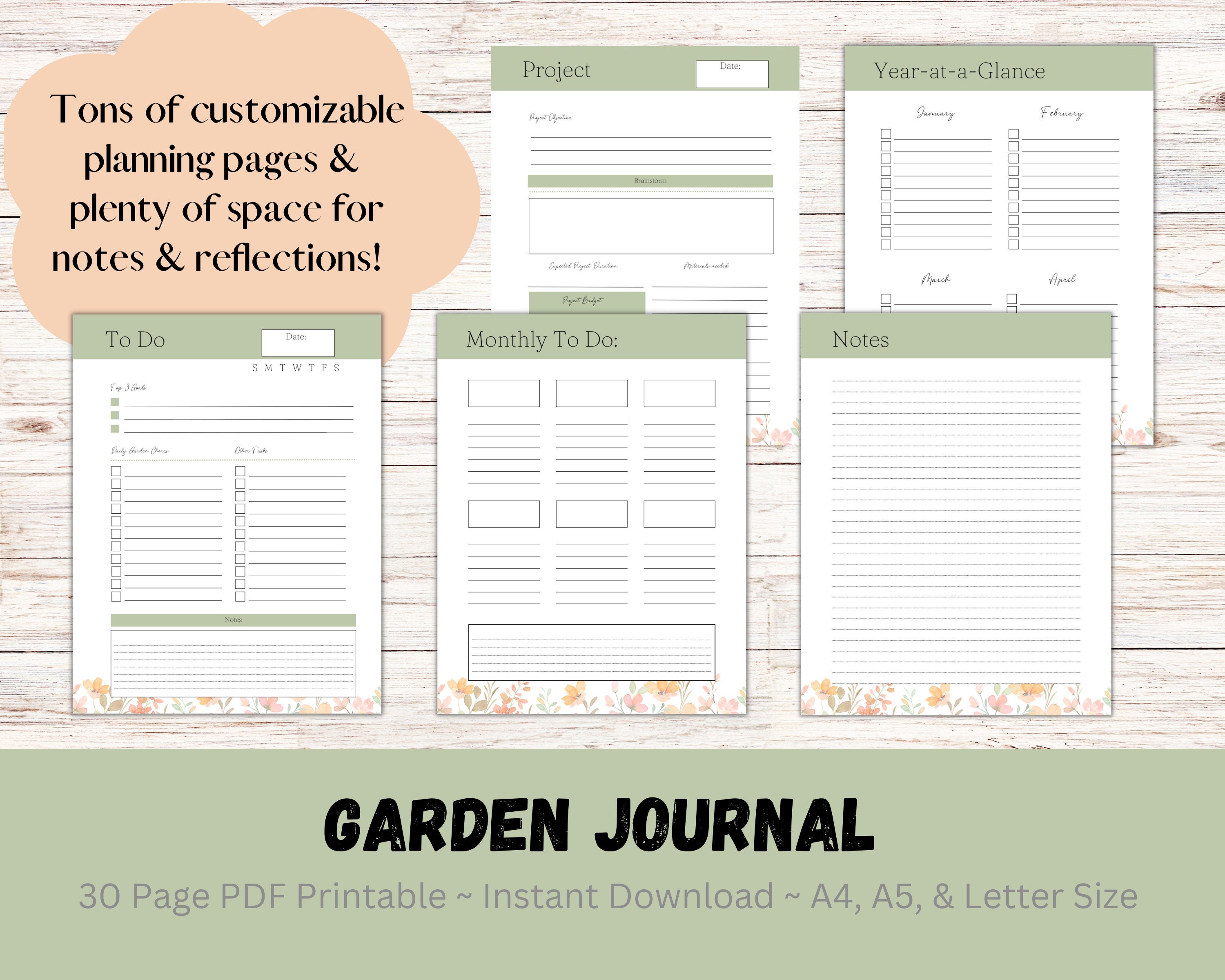 Printable Garden Planner Instant Download Garden Journal to Do List ...