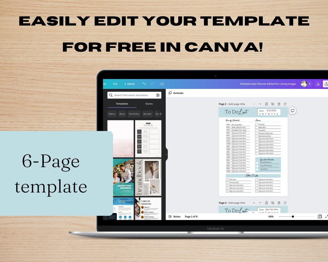 Editable and Printable to Do List and Daily Planner Bundle, Daily ...
