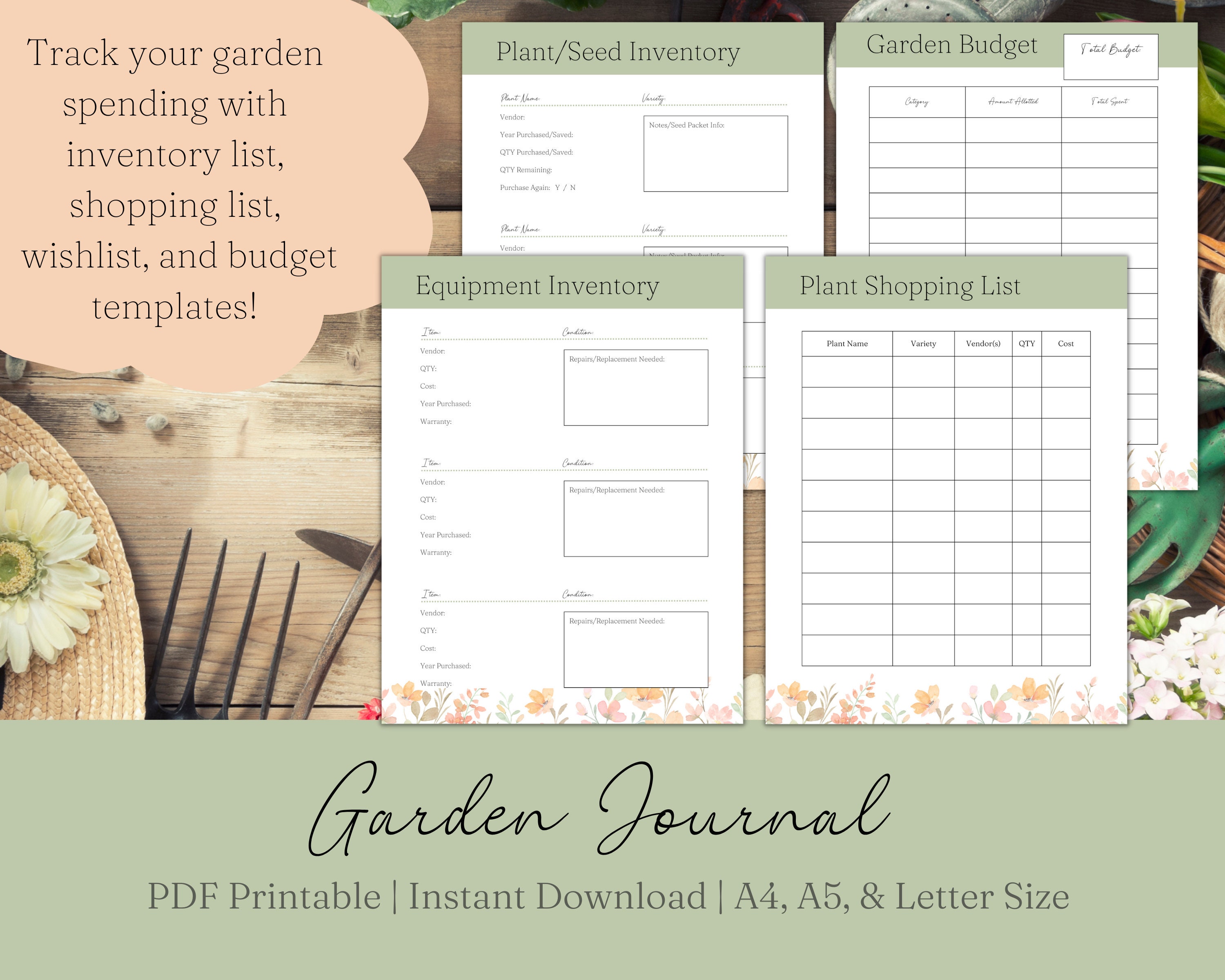 Printable Garden Planner, Garden Journal Download, Seed Starting ...