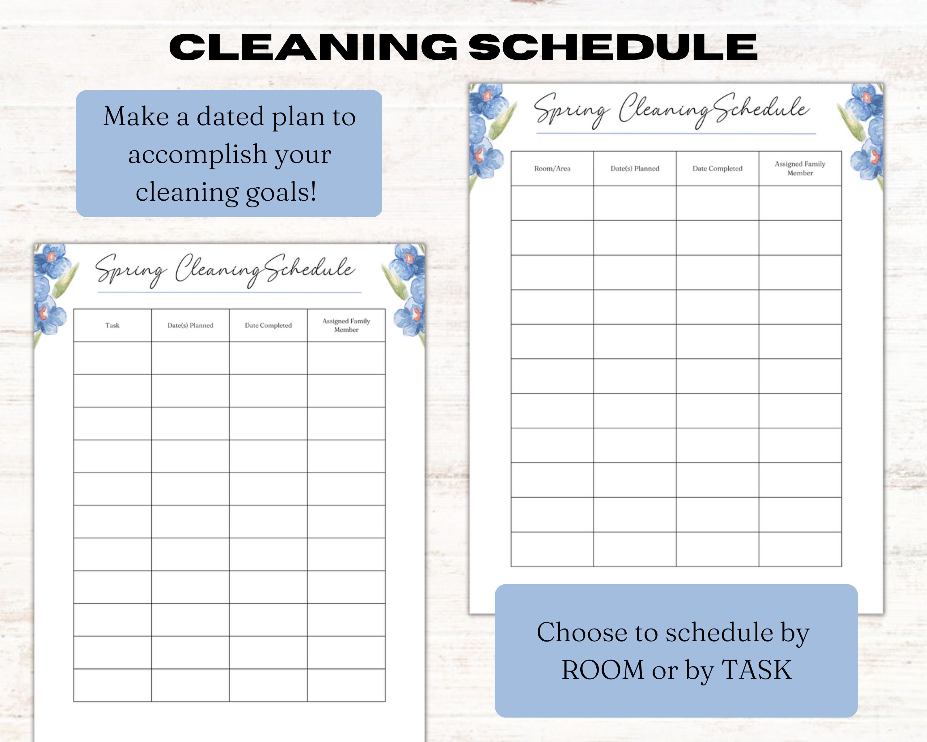 Printable Spring Cleaning Checklist Spring Cleaning Template With ...