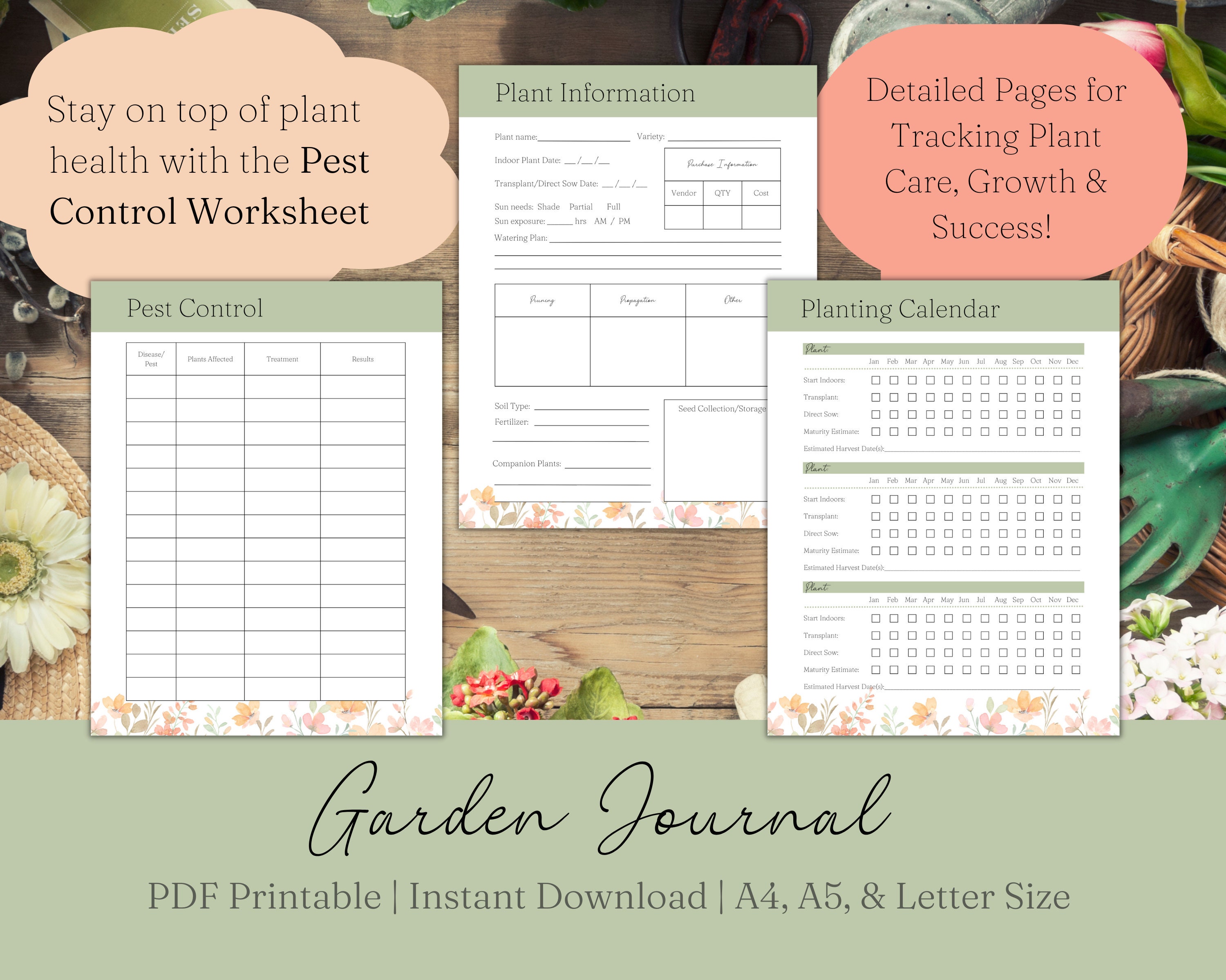 Printable Garden Planner, Garden Journal Download, Seed Starting ...