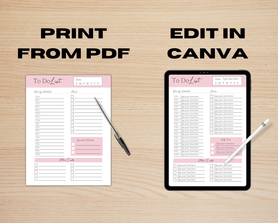 Editable and Printable to Do List and Daily Planner Bundle, Daily ...