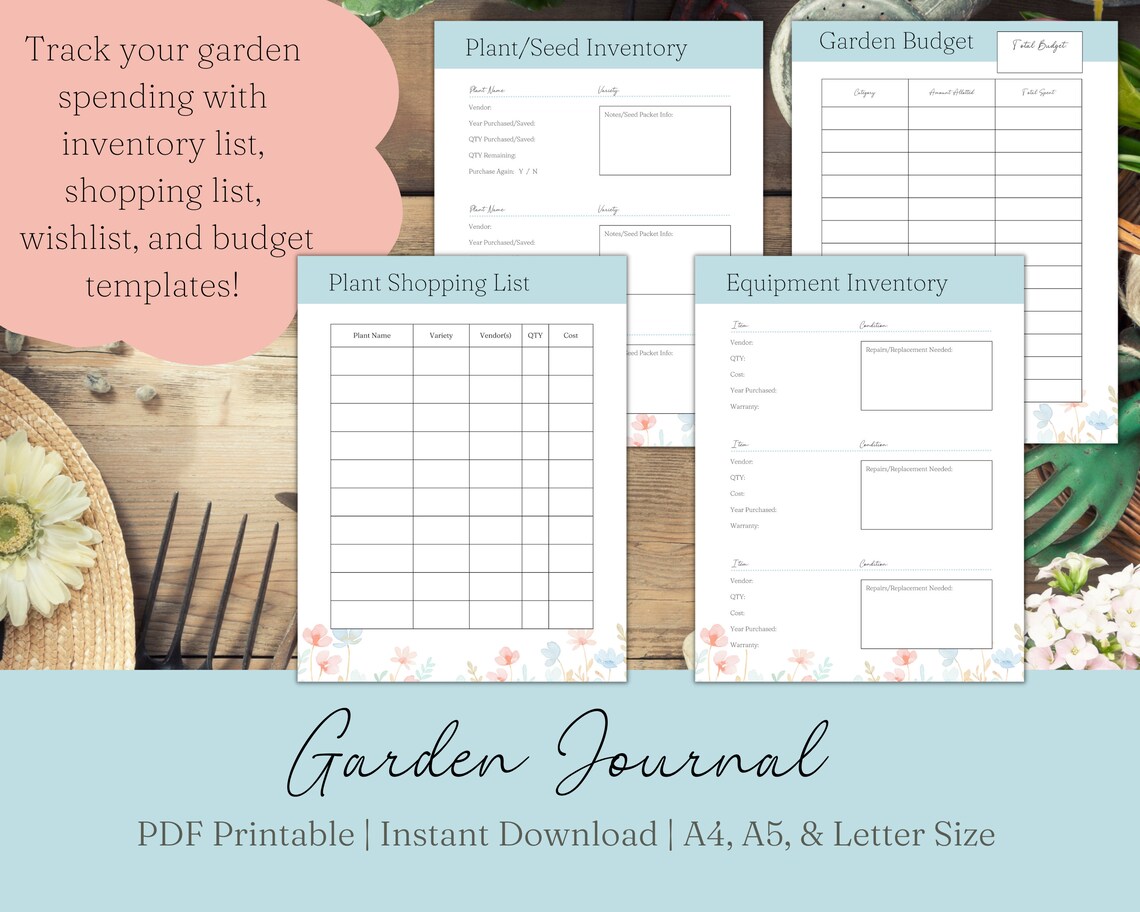 Garden Planner Printable Gardening Journal Planting Calendar Seed ...