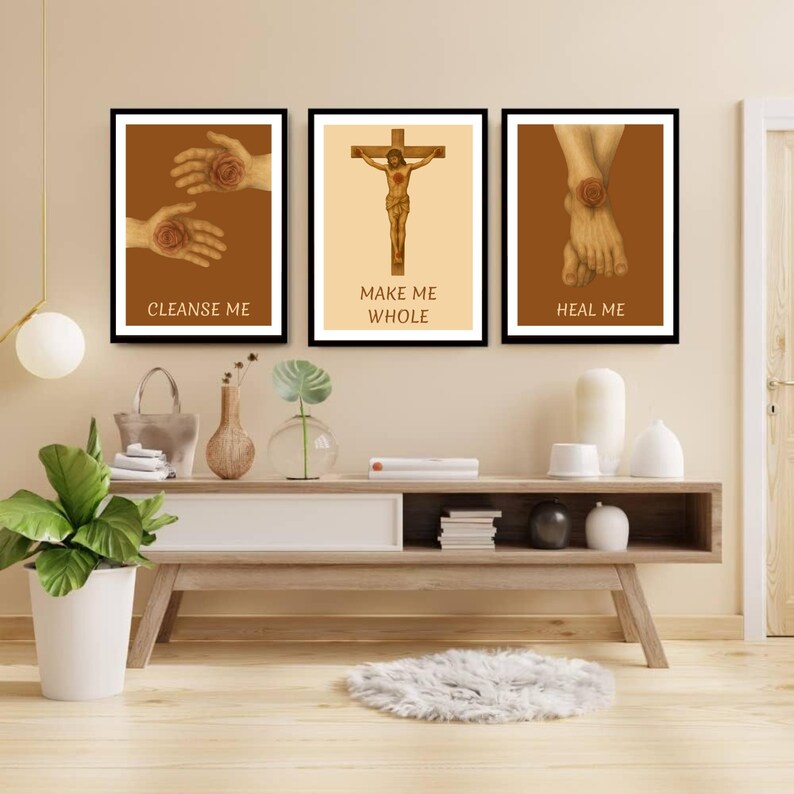 The Five Holy Wounds of Jesus Wall Art Set | Crucifixion Printable ...