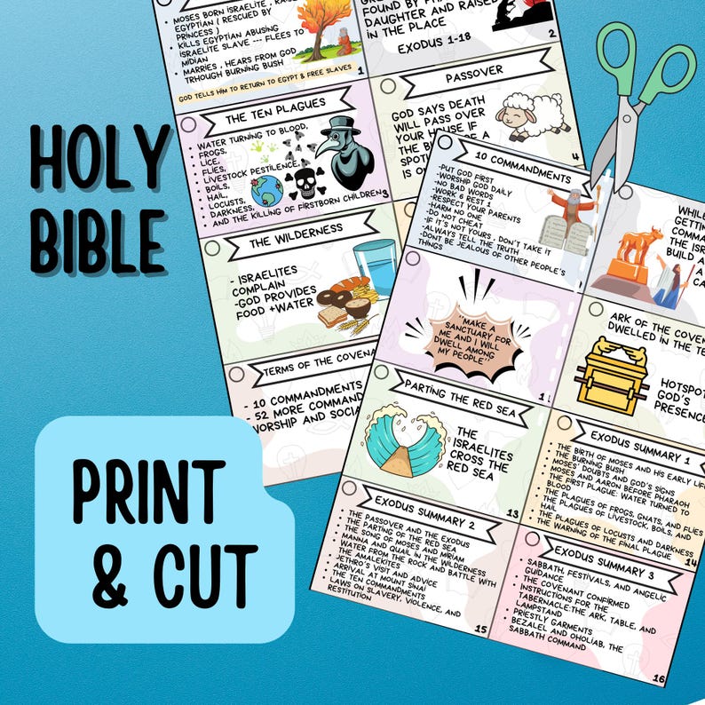 Bible Flashcards , Exodus Flashcards , Bible Study Guide , Bible ...