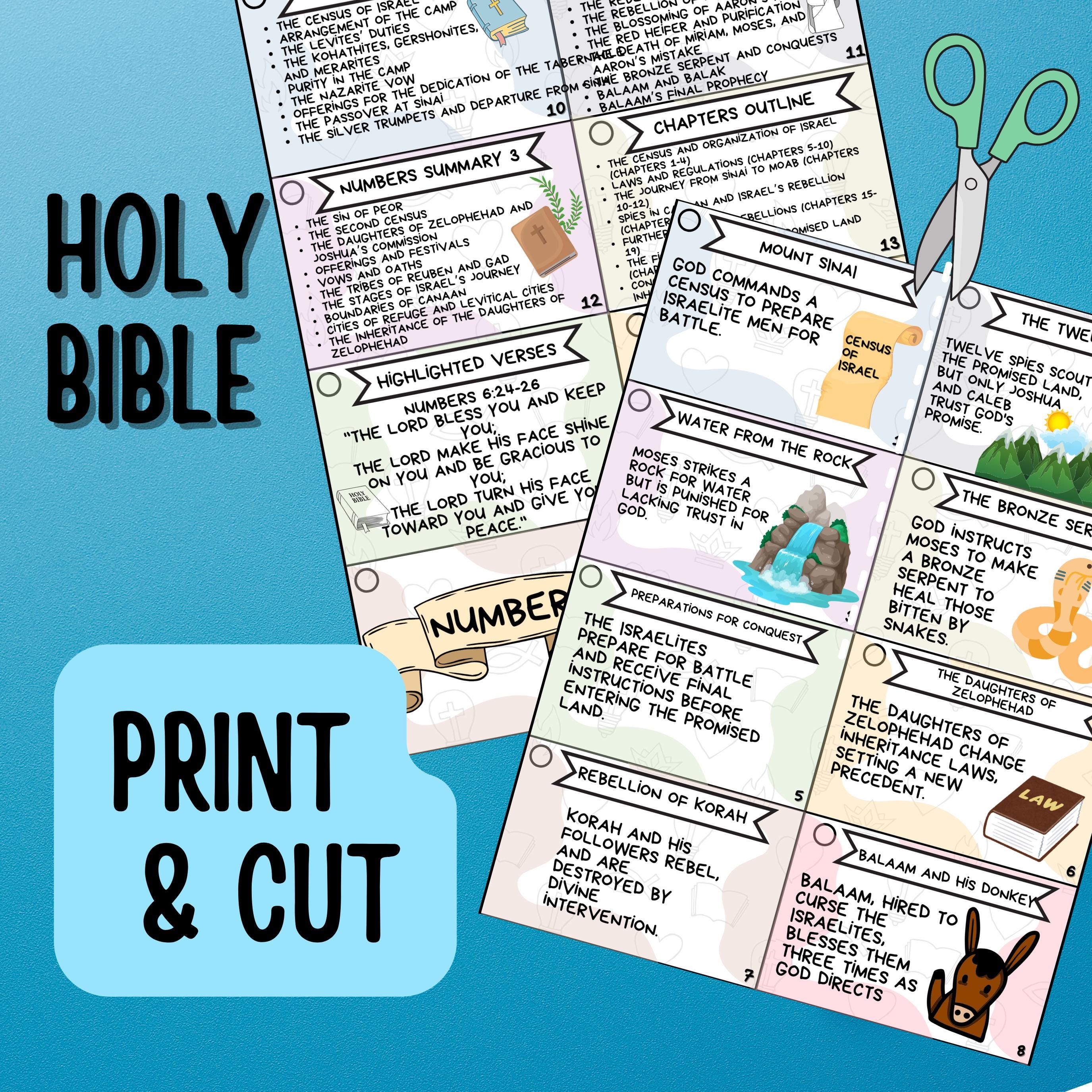 Bible Flashcards , Numbers Flashcards , Bible Study Guide , Bible ...