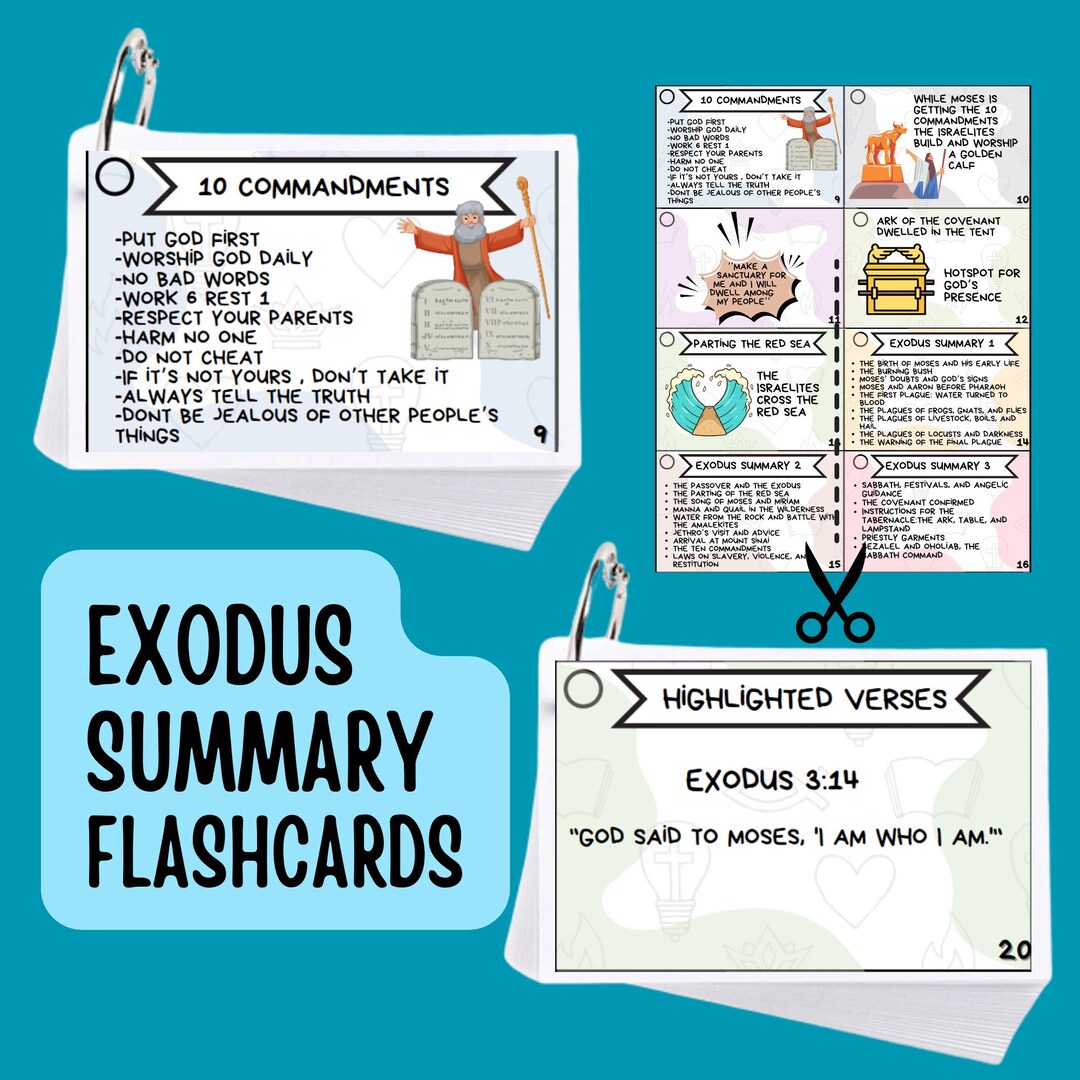 Bible Flashcards , Exodus Flashcards , Bible Study Guide , Bible ...