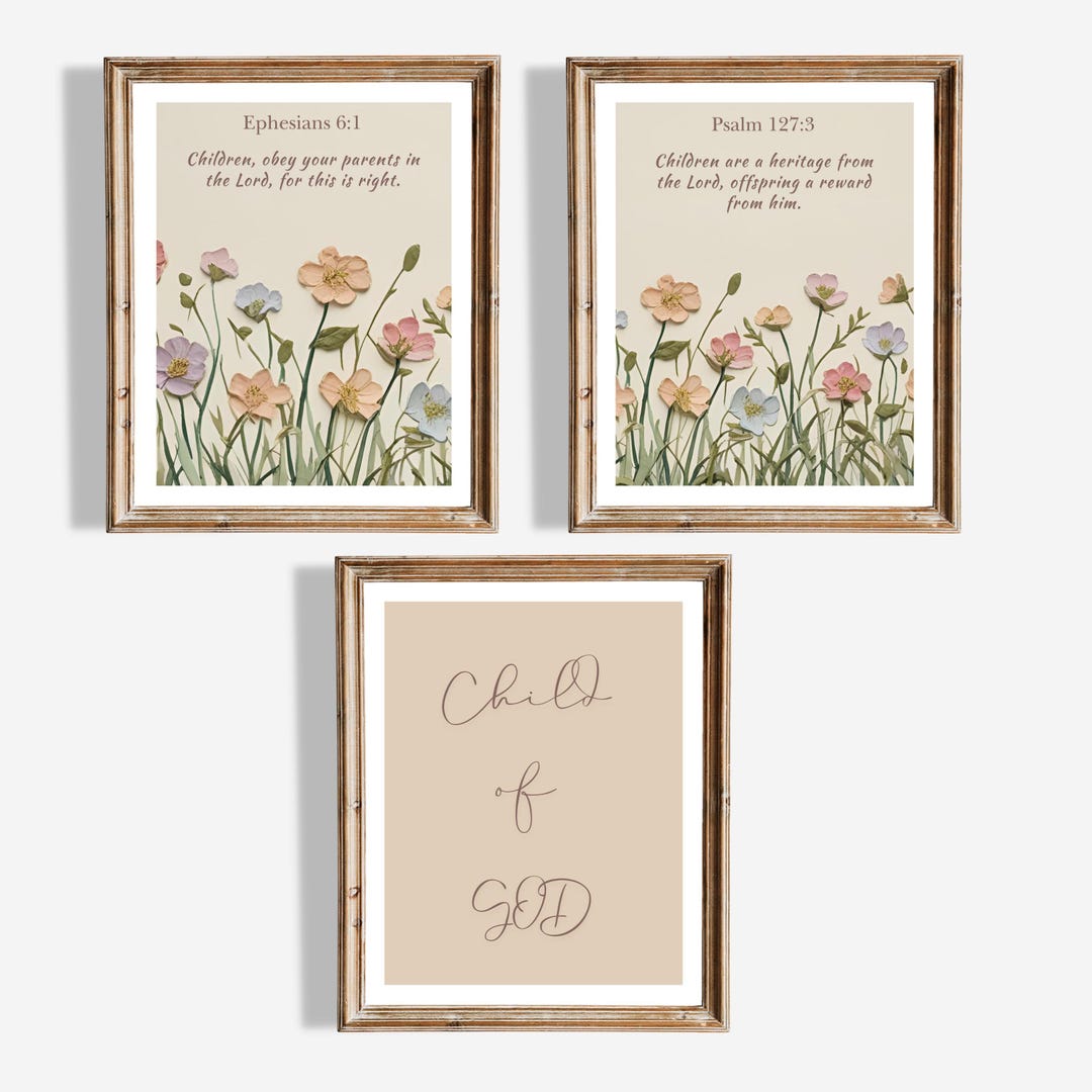 3D Floral Scripture Wall Art for Nursery , Bible Verses Wall Art ...
