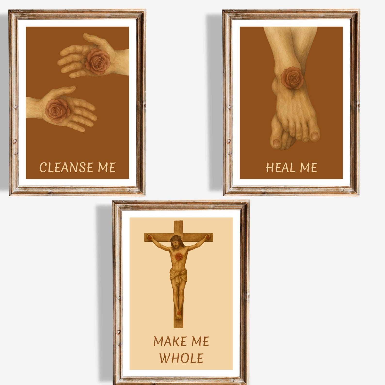 The Five Holy Wounds of Jesus Wall Art Set | Crucifixion Printable ...