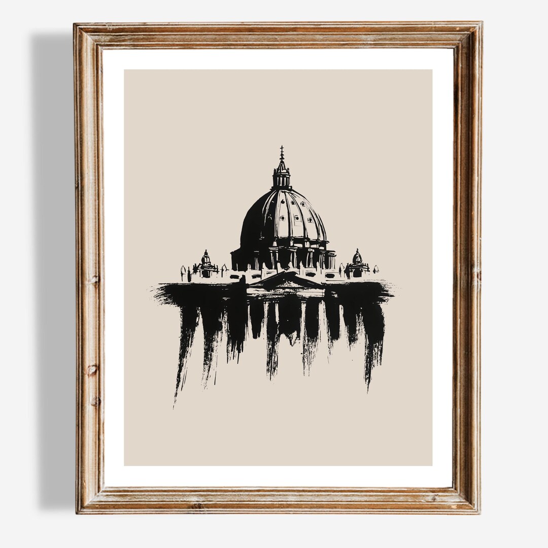 Saint Peter’s Basilica Wall Art | Minimalist Vatican Decor | Religious ...