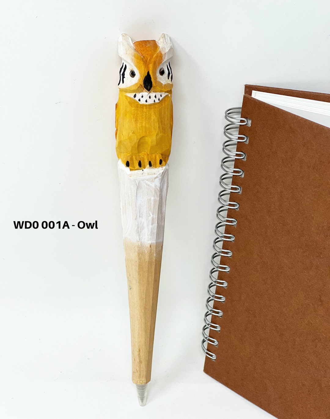 Wood Craving Pen - Animal Design (owl, Dog, Cow, Cat, Black Bear, Nimo ...