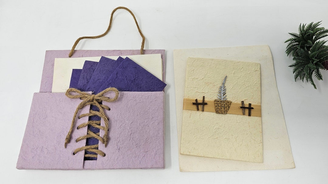 Handmade Paper Card Set: Artisan Greeting Cards With Envelopes - Etsy