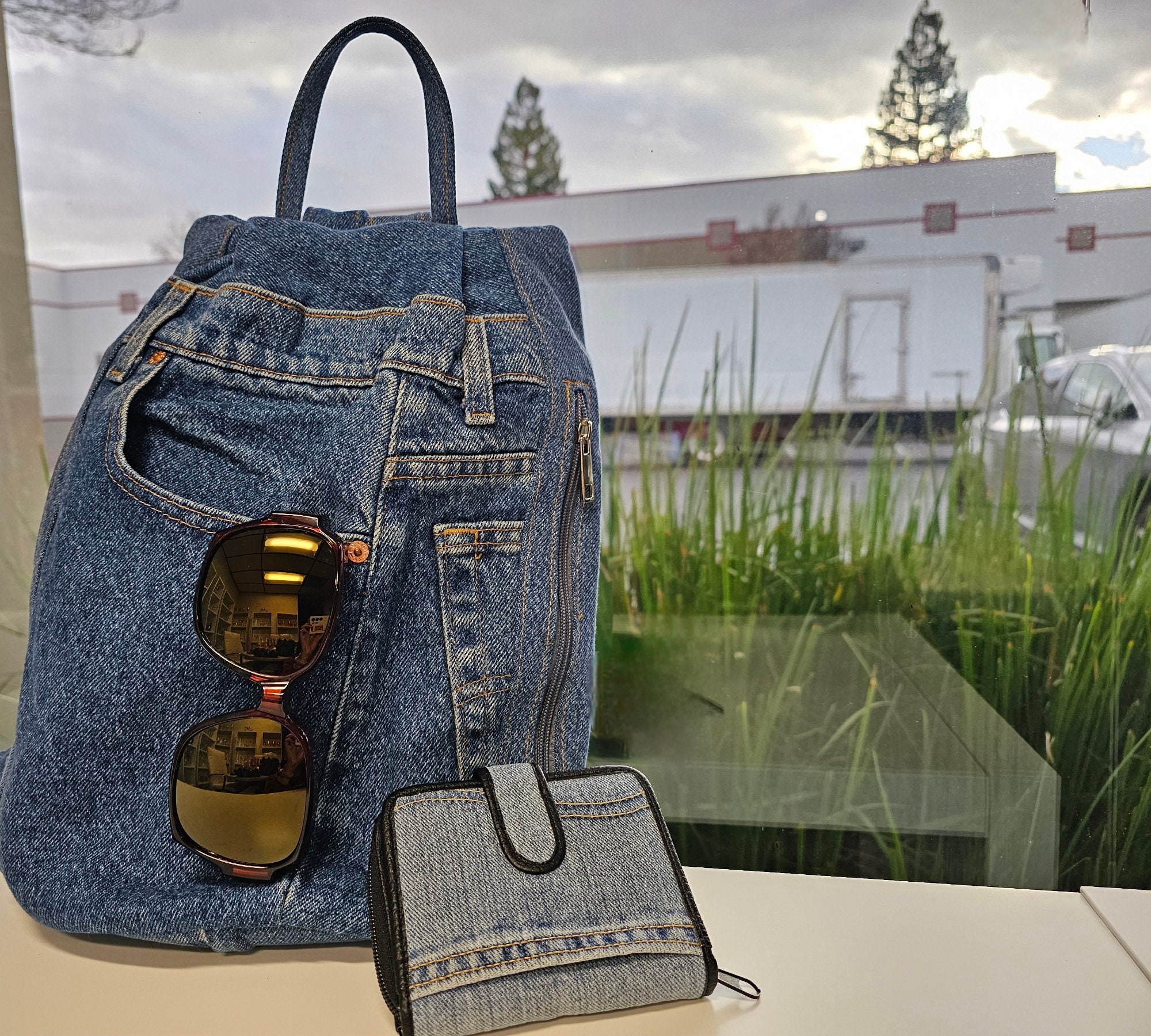 Denim Backpack: Street Style Fashion Backpack - Etsy