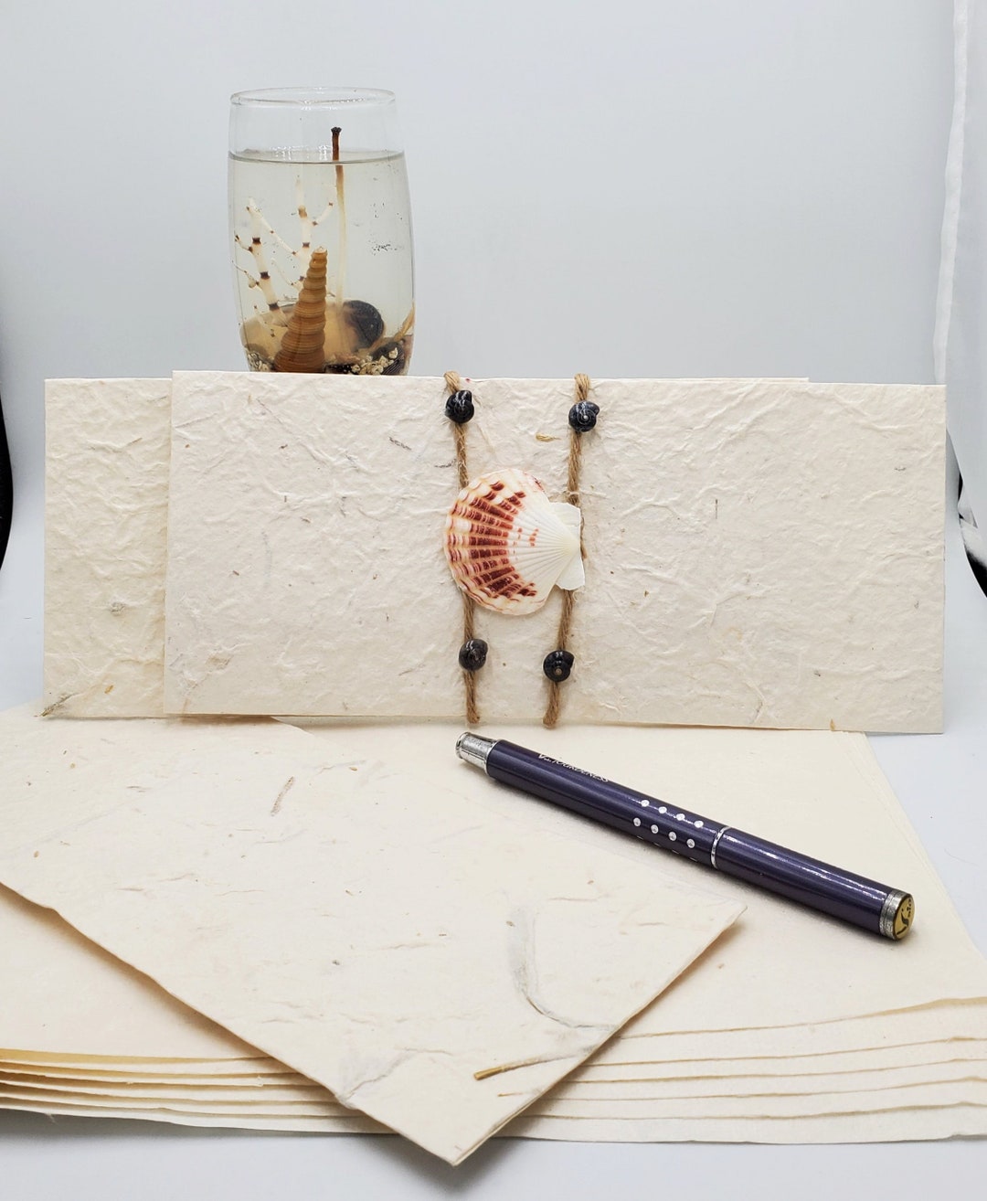 100% Handmade Recycled Paper + Envelope Set/2 Designs, Vintage-inspired ...