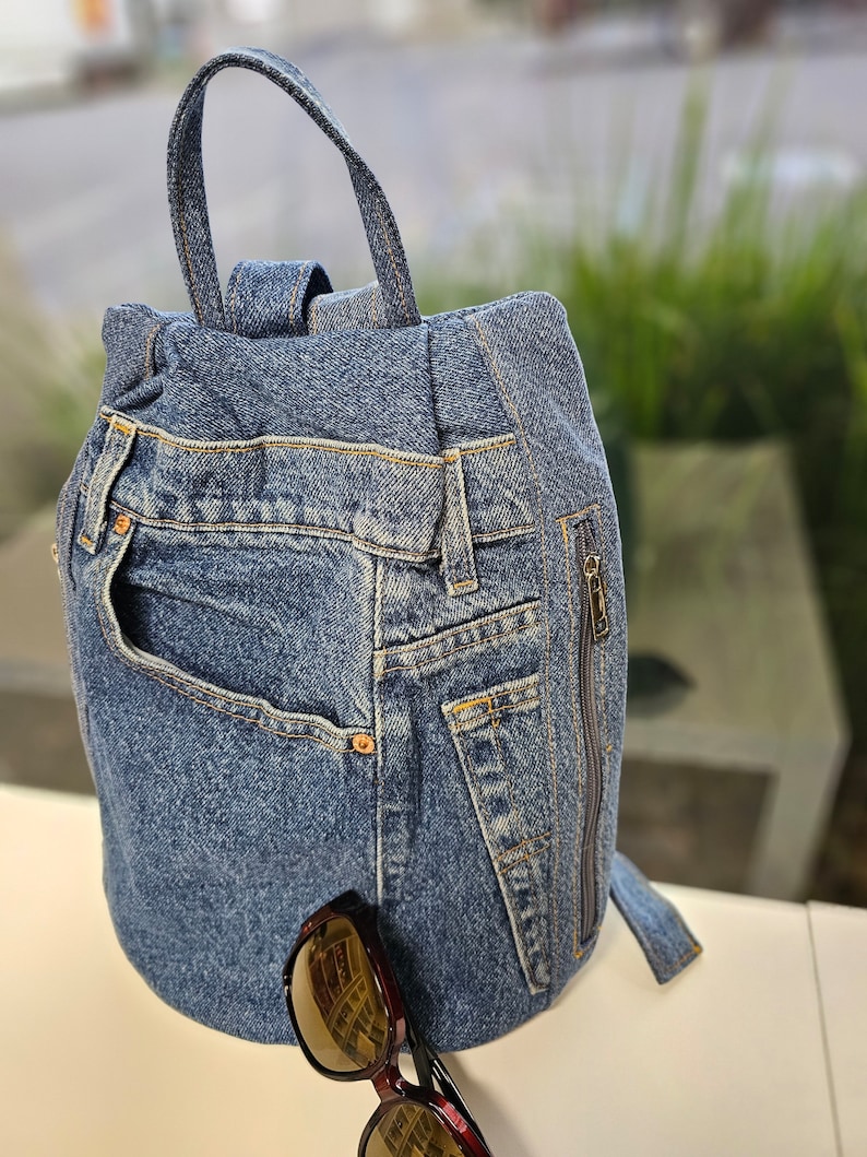 Denim Backpack: Street Style Fashion Backpack - Etsy