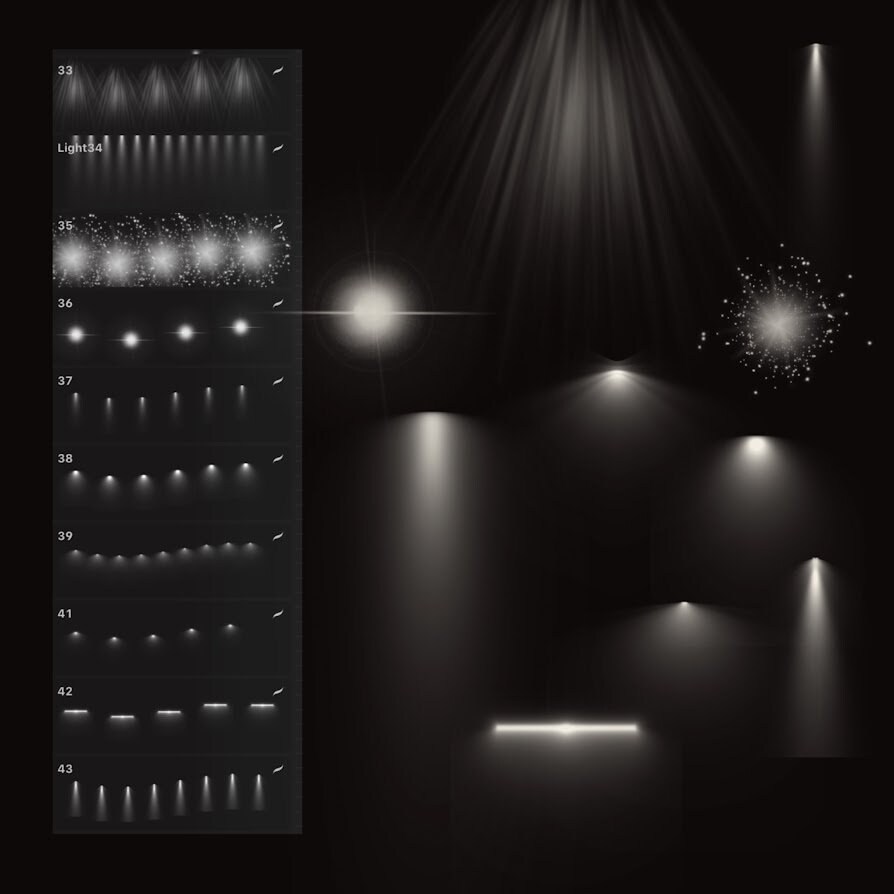45 Lights Brush Set/procreate Brushes/architect Brushes/space Planning ...