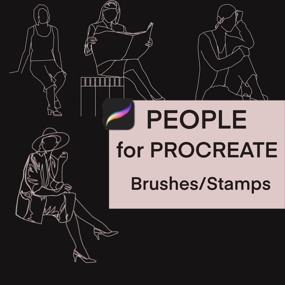 52 Procreate People Brushes and Stamps/humans/architecture Sketch - Etsy