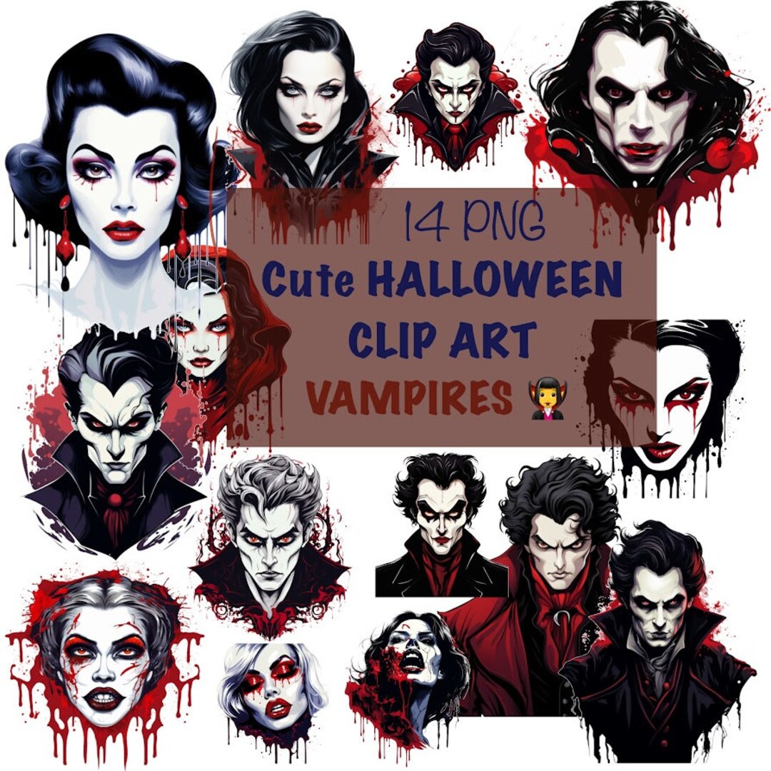 Halloween Vampires Png/watercolor Clipart/vampire Decoration/clipart ...