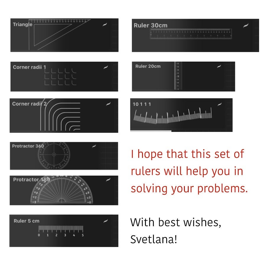 Digital Rulers for Procreate Brushes/ruler Template Procreate Stamp ...