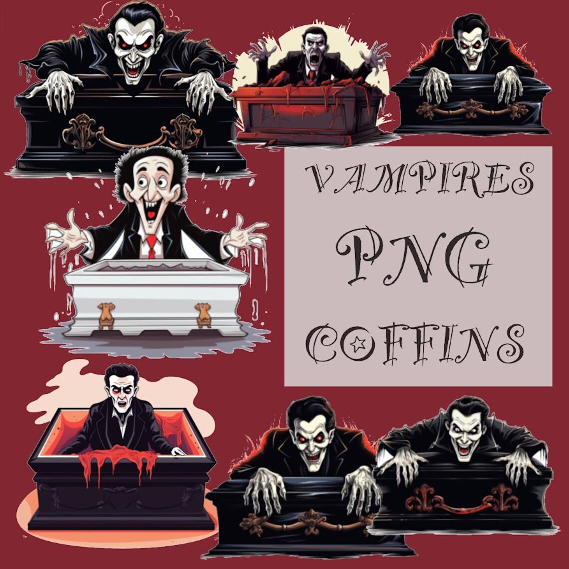 Spooky Halloween Coffin Clipart Set/watercolor PNG Coffin - Etsy