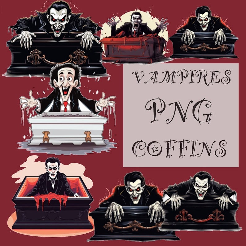 Spooky Halloween Coffin Clipart Set/watercolor PNG Coffin - Etsy