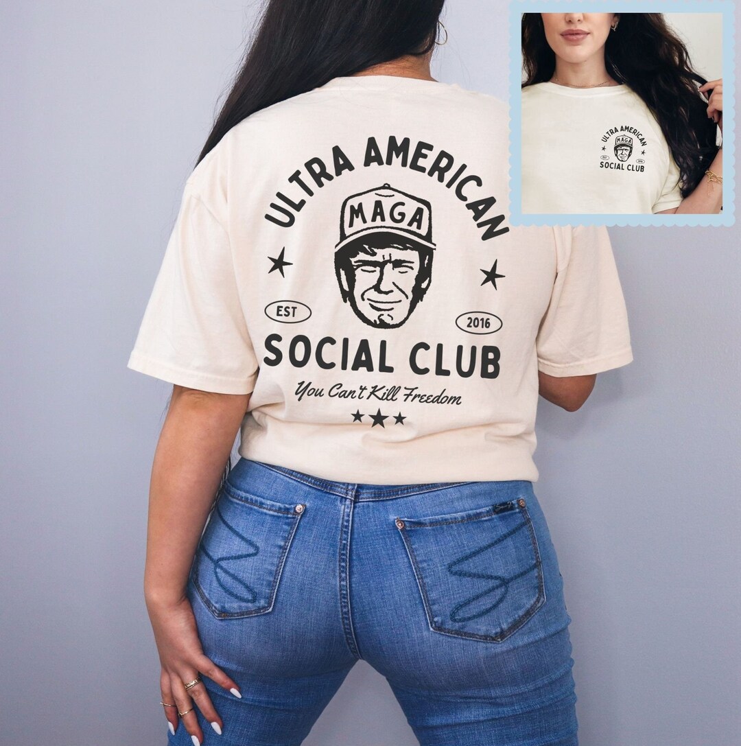 MAGA Social Club Cowboy Trump Lets Go Brandon Trump 2024 Comfort Colors ...
