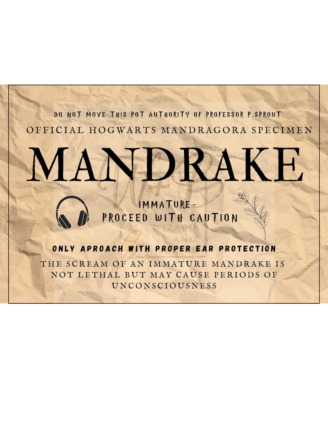 Mandrake Plant Label*instant Download* 2 Versions Included - Etsy