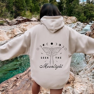 Luna Moth Hoodie Luna Moth Moth Sweatshirt Celestial Hoodie Luna Moth ...