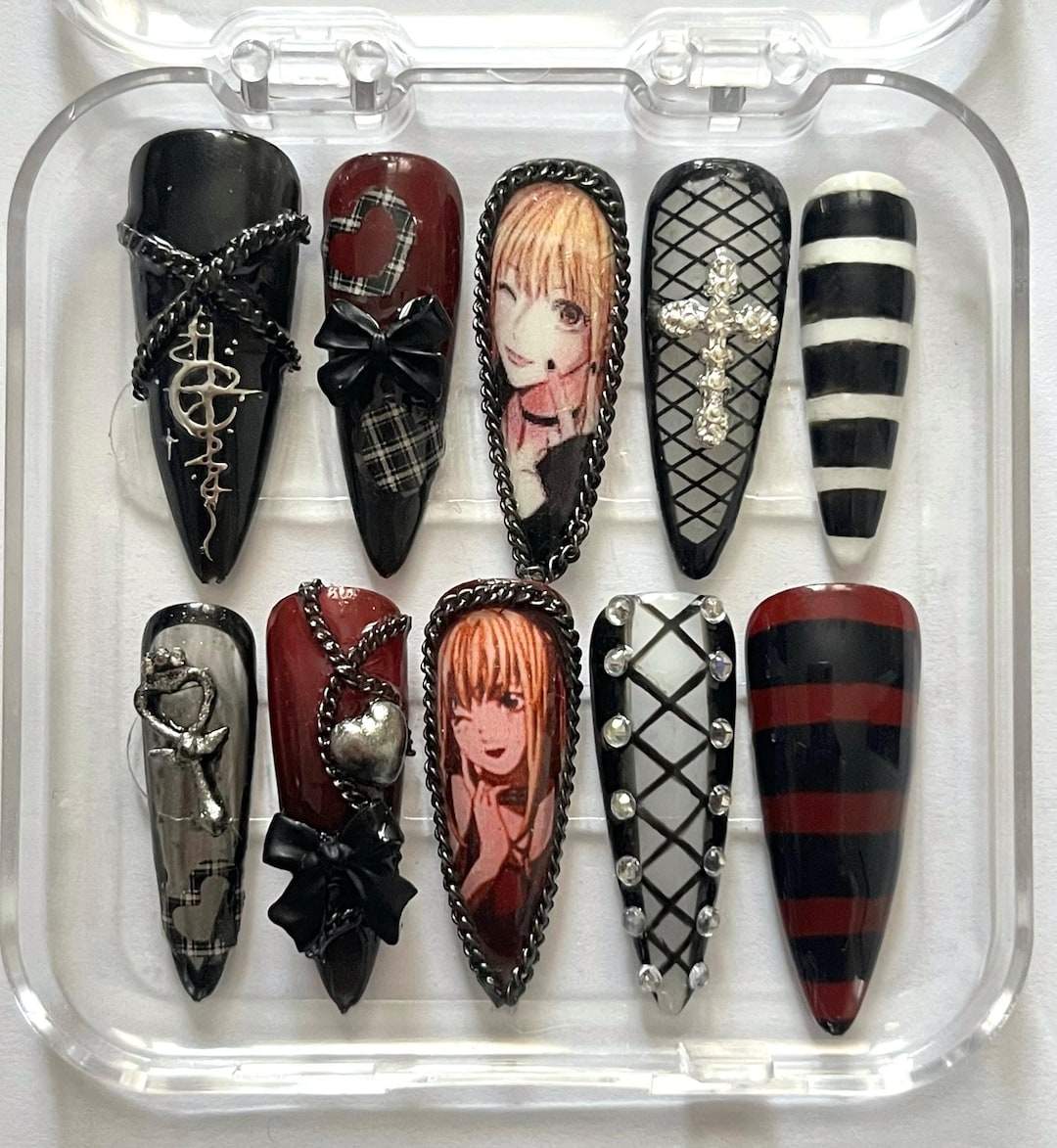 Press-on Nails Misa Amane Death Note / False Nails / Handmade - Etsy