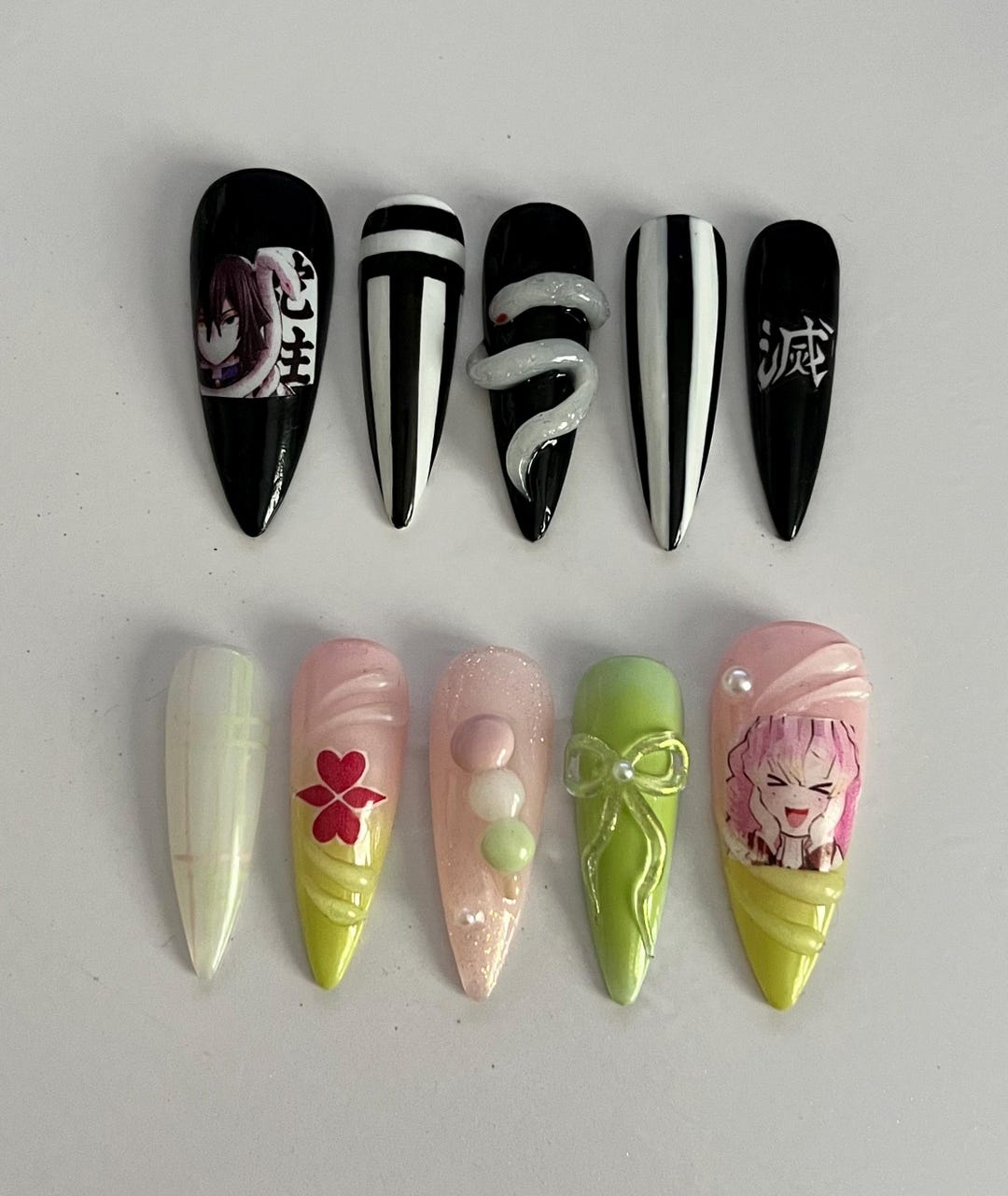 Press-on Nails on Mitsu.ri X Oban.ai / False Nails / Handmade Cute - Etsy