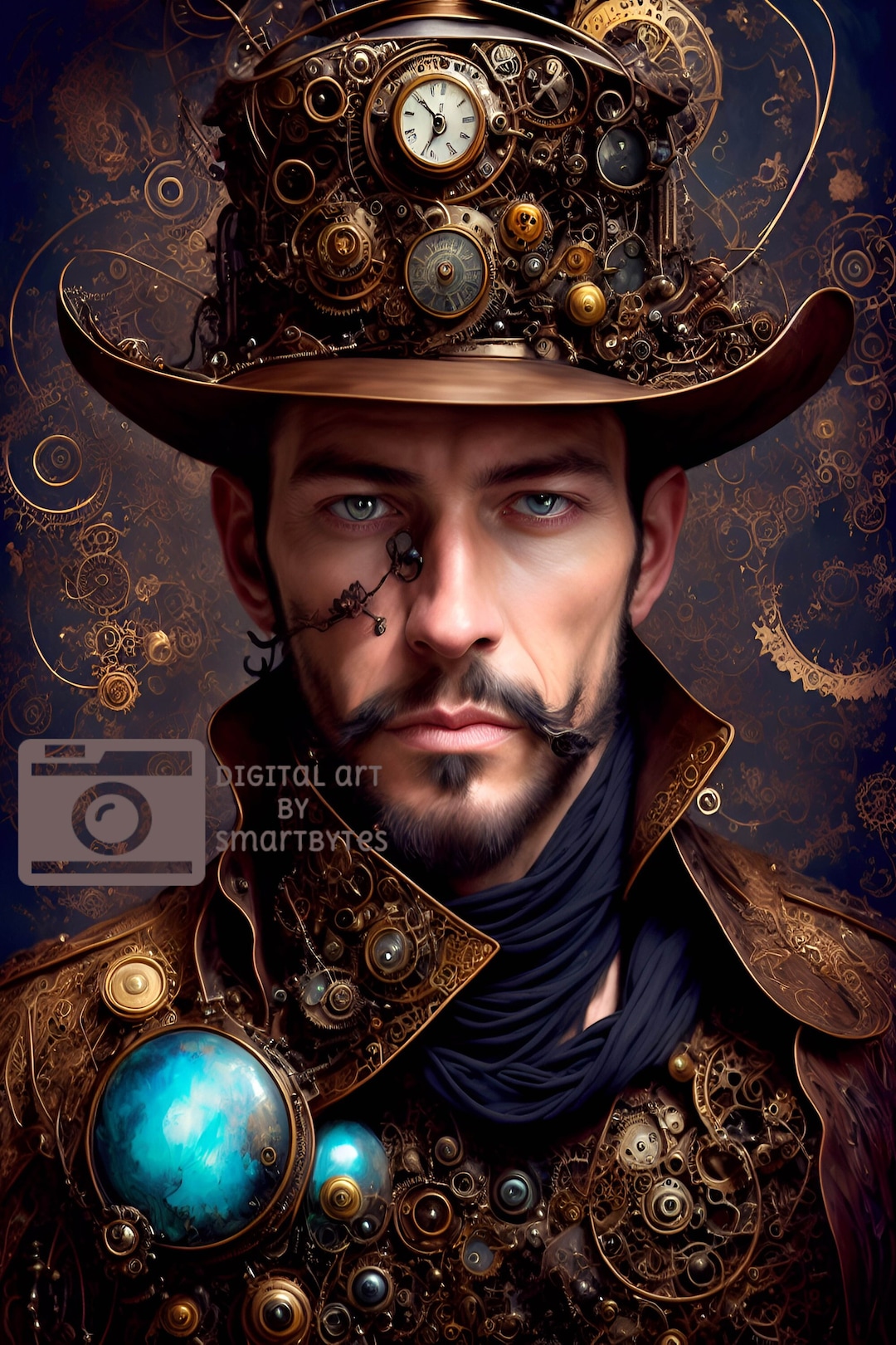 Steampunk Dude, Digital Download, Digital Art Print, Wall Art, AI Art ...