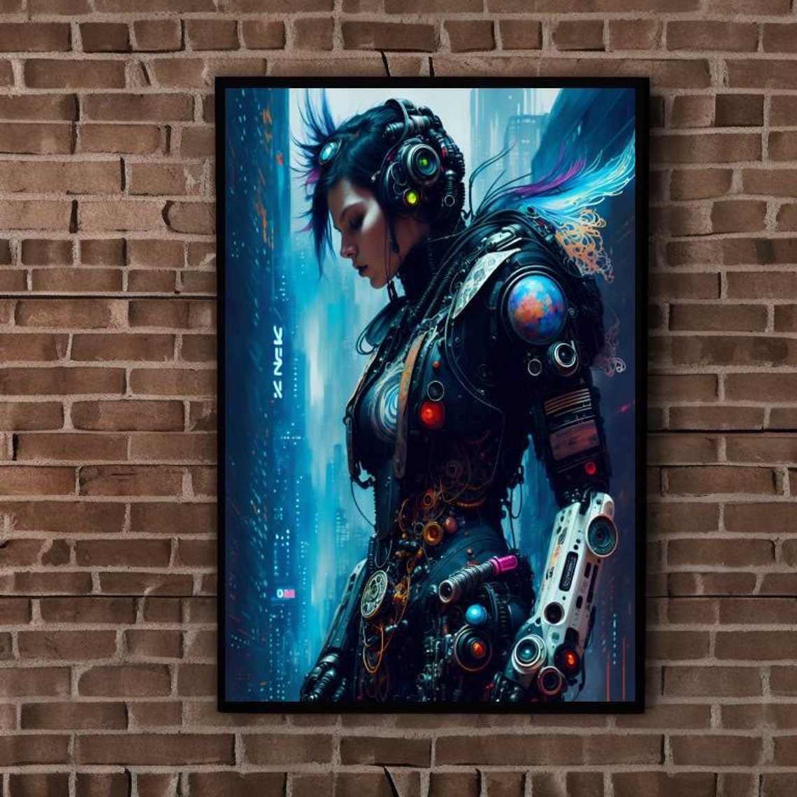 Cyberpunk, Cyberpunk Female Robot, Digital Download, Digital Art Print ...