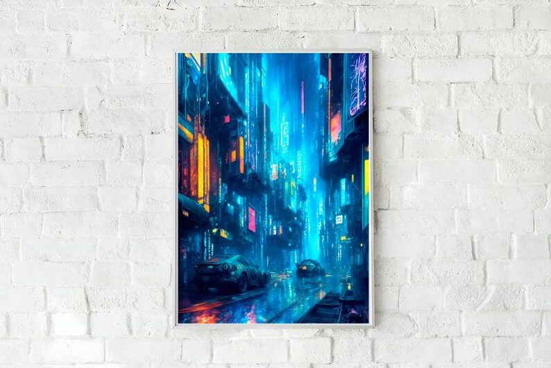 Cyberpunk, Cyber Street, Digital Download, Digital Art Print, Wall Art ...