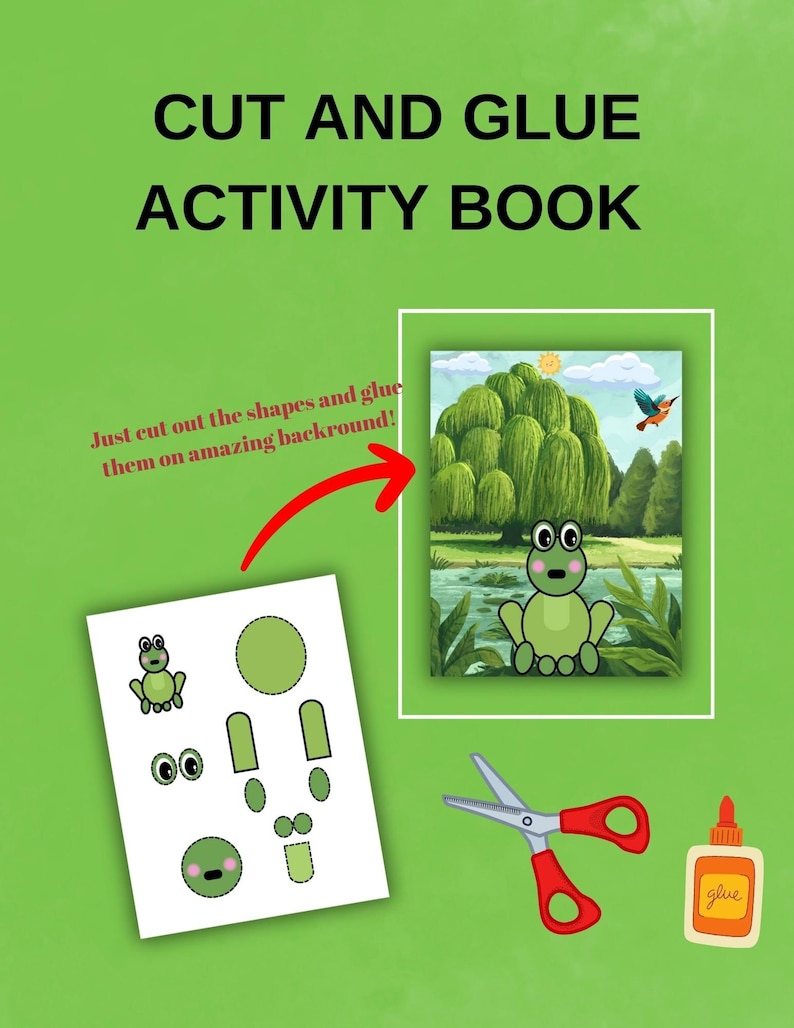 Frog Cut & Glue Activitiy, Preschool, Kindergarten, First Grade ...