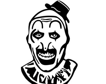 2016 Slasher Horror Movie Terrifier Art the Clown Face Adhesive Vinyl ...