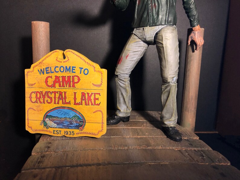 Camp Crystal Lake Wood Sign - Etsy
