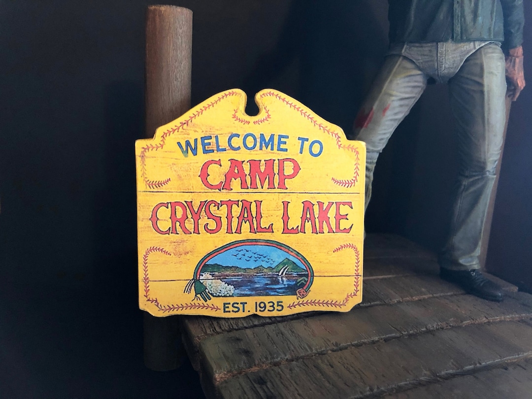 Camp Crystal Lake Wood Sign - Etsy