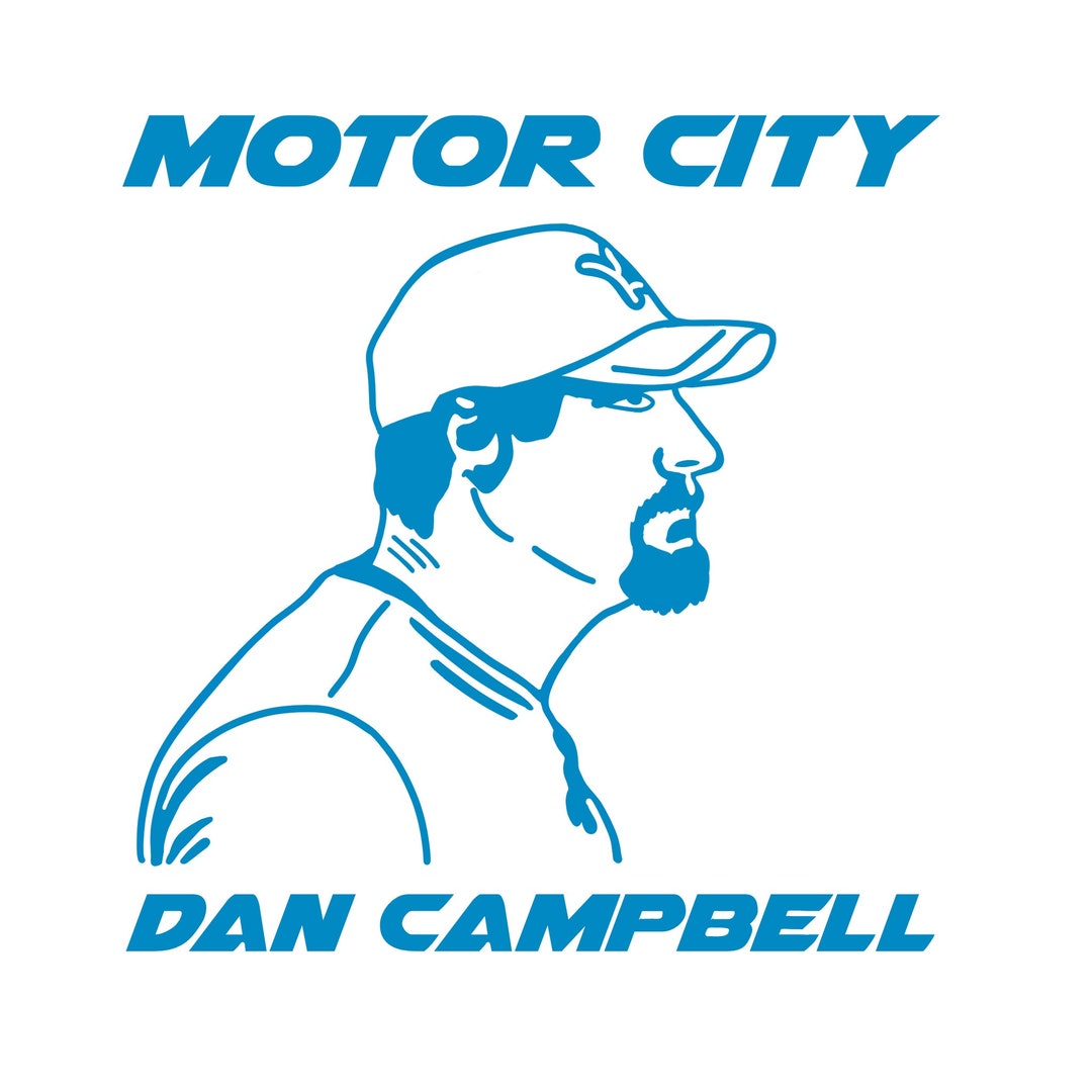 Motor City Dan Campbell (detroit Lions) Vinyl Decal - Etsy