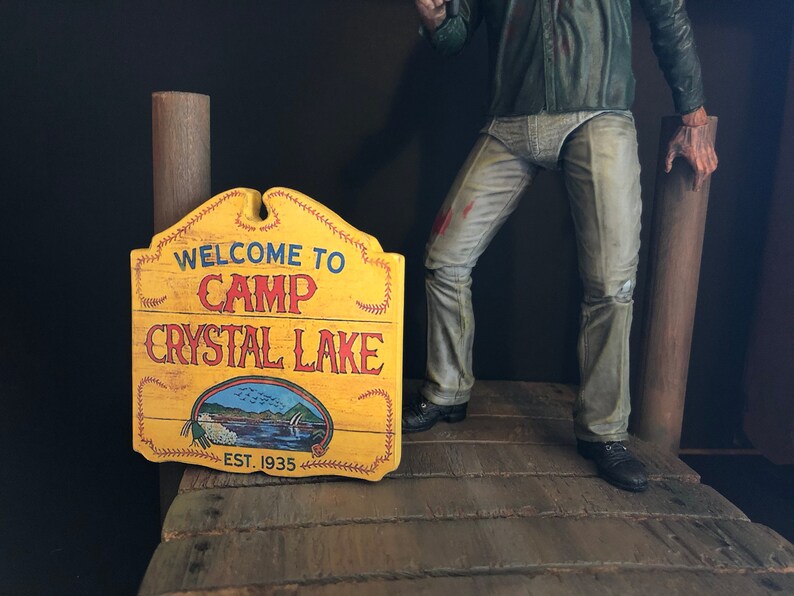 Camp Crystal Lake Wood Sign - Etsy