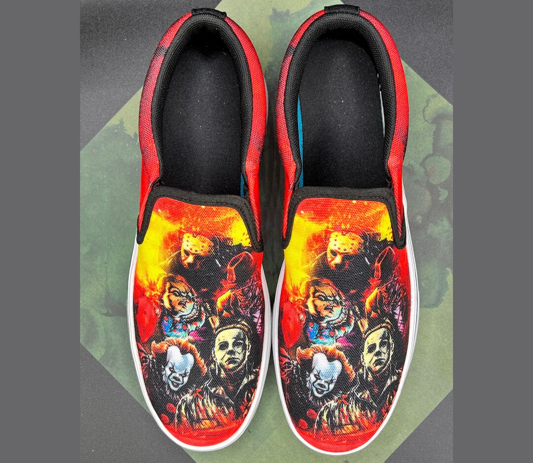 Horror Slip on Shoes Featuring Jason, Chucky, Freddy, Pennywise, and ...