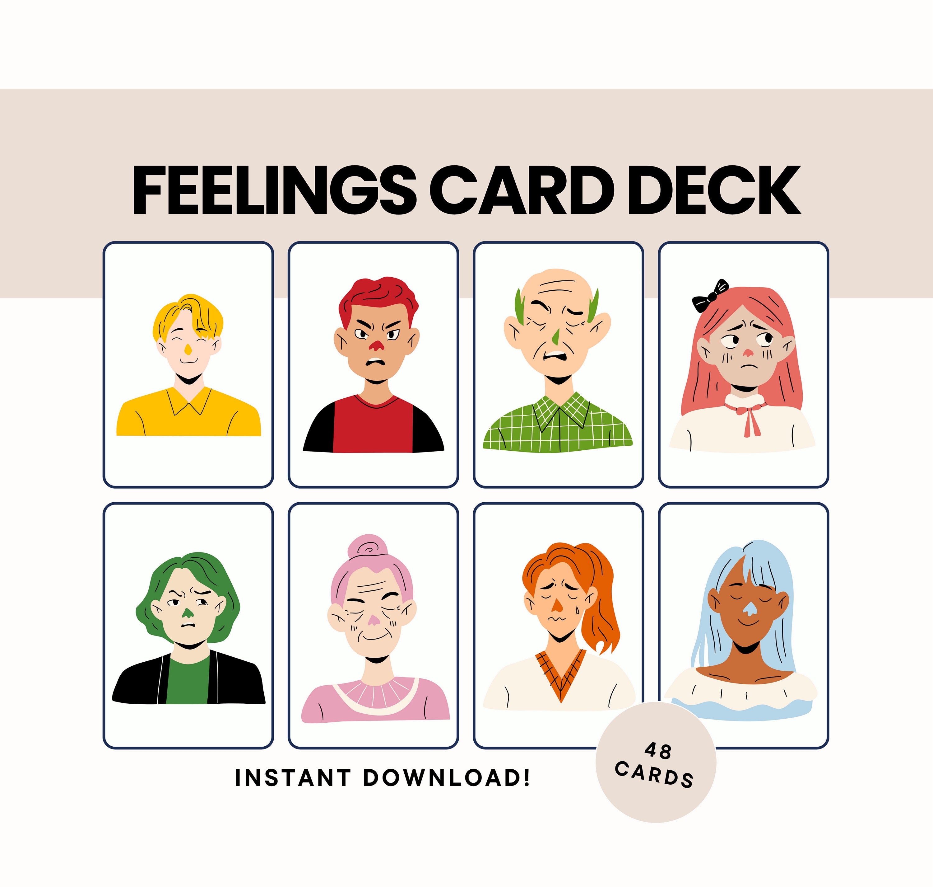 Feelings Card Deck | Social Stories, Emotions Cards, School Counseling ...