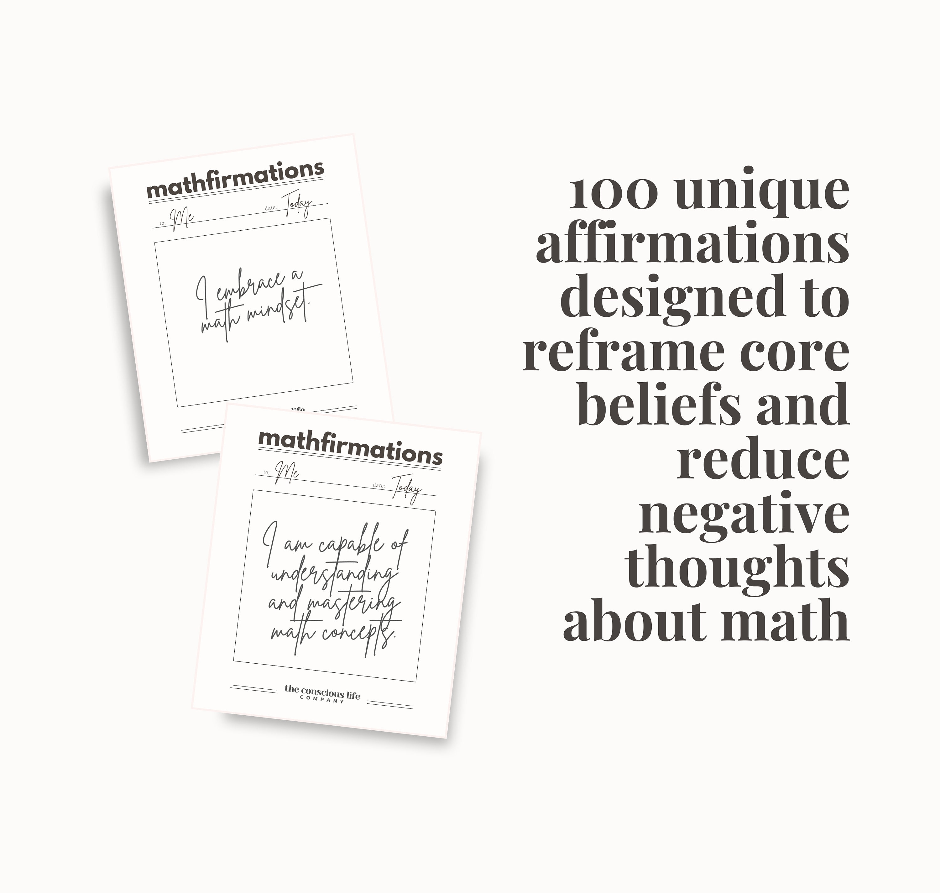 Mathfirmations | Math-minded Positive Affirmations | Math Flashcards ...