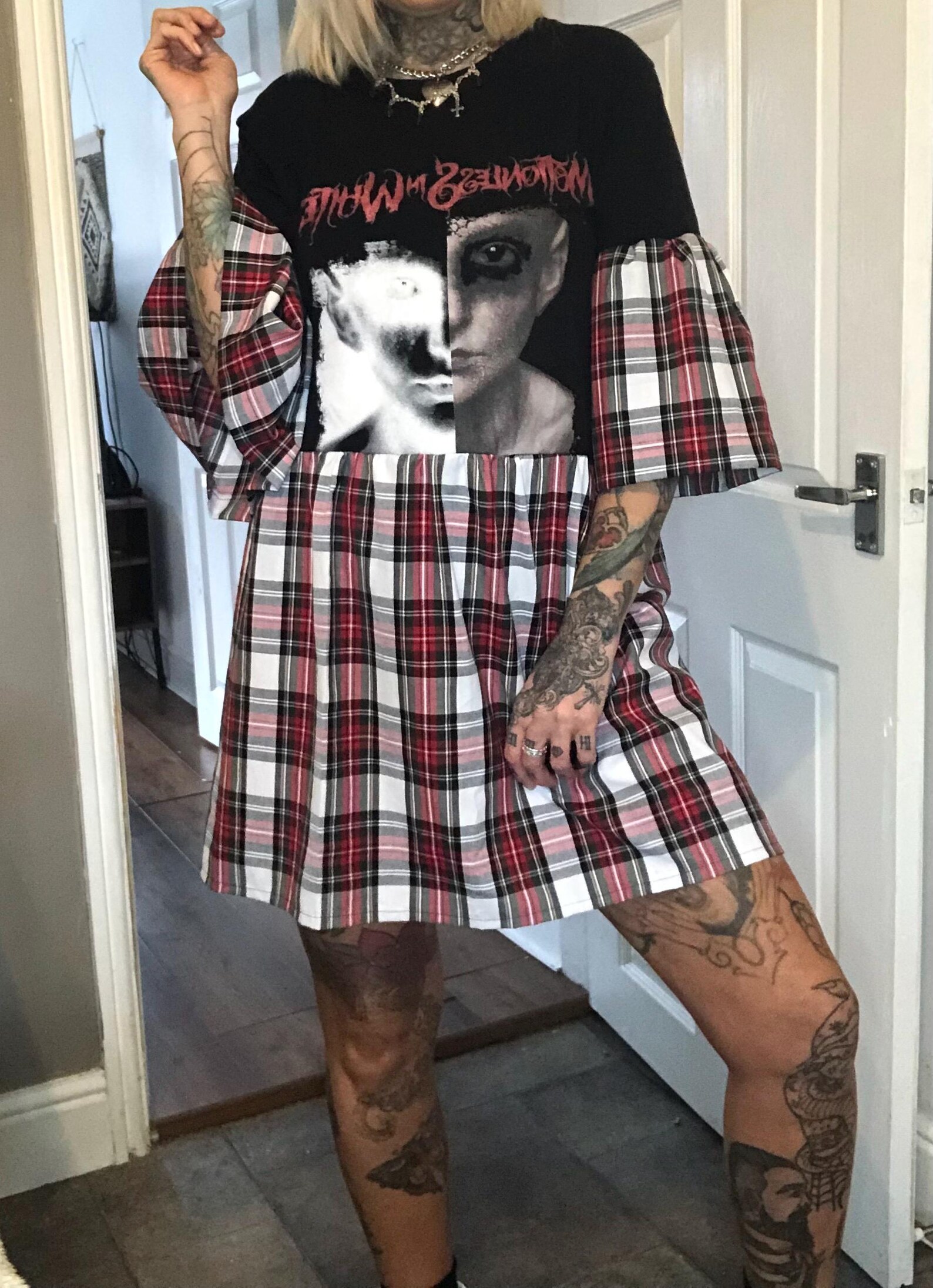 Reworked Band Alt Goth Smock Tunic Dress - Etsy