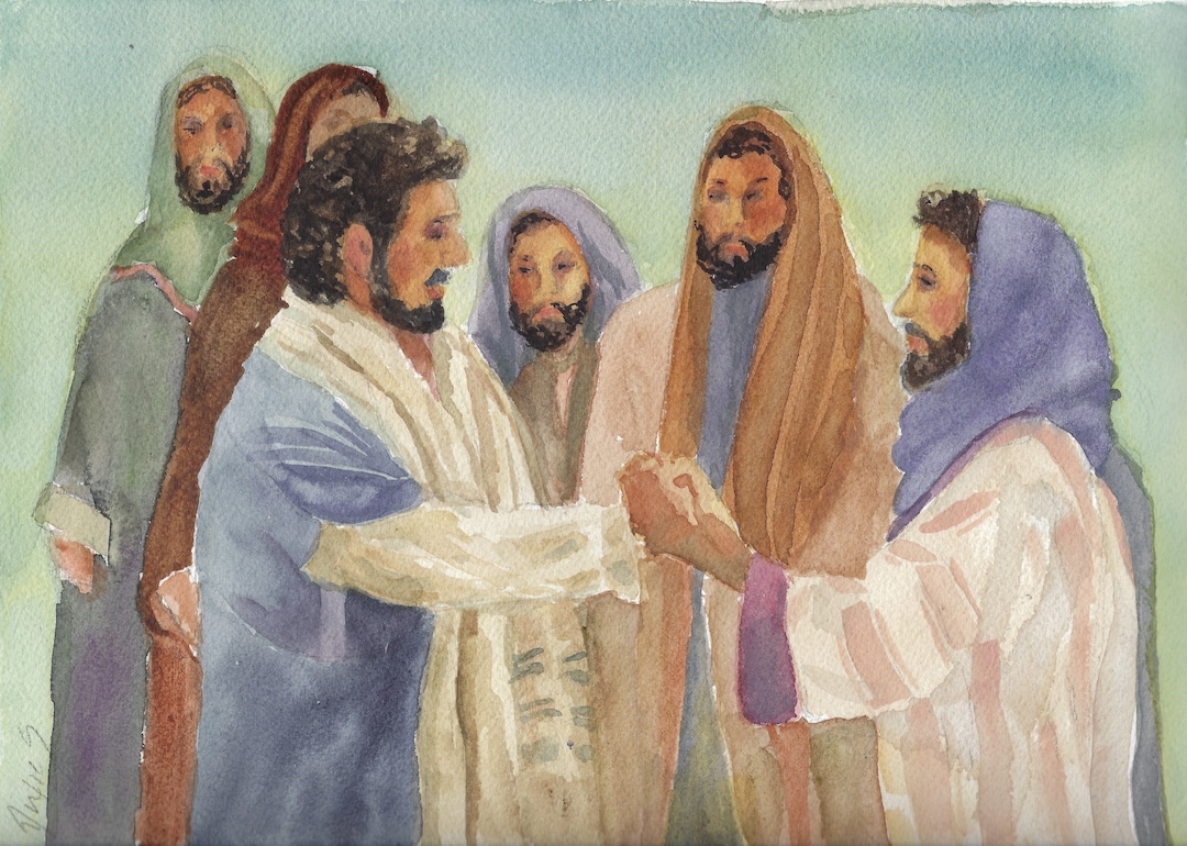 Jesus Calls the Twelve Apostles Print, Christian Art Print, Bible Story ...